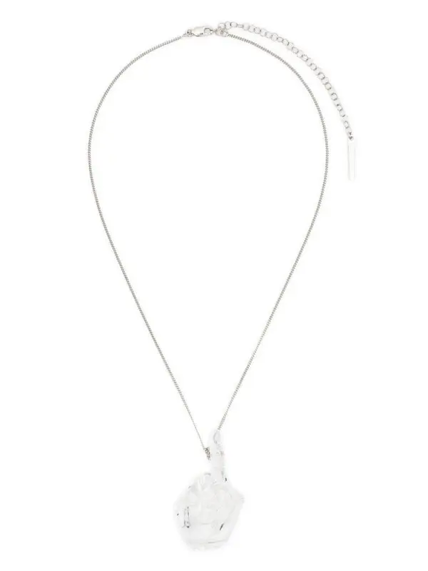 Y/project Finger Motif Pendant Necklace - Neutrals