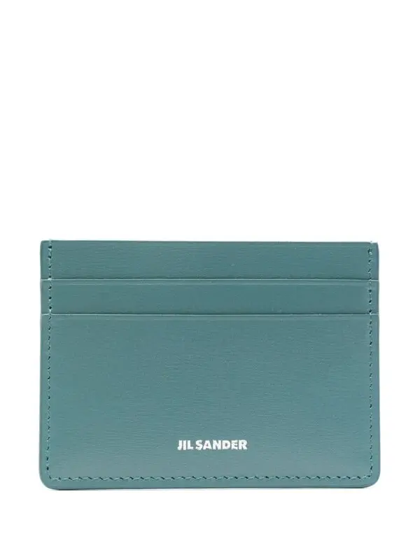 JIL SANDER Logo-print Leather Cardholder - Blue