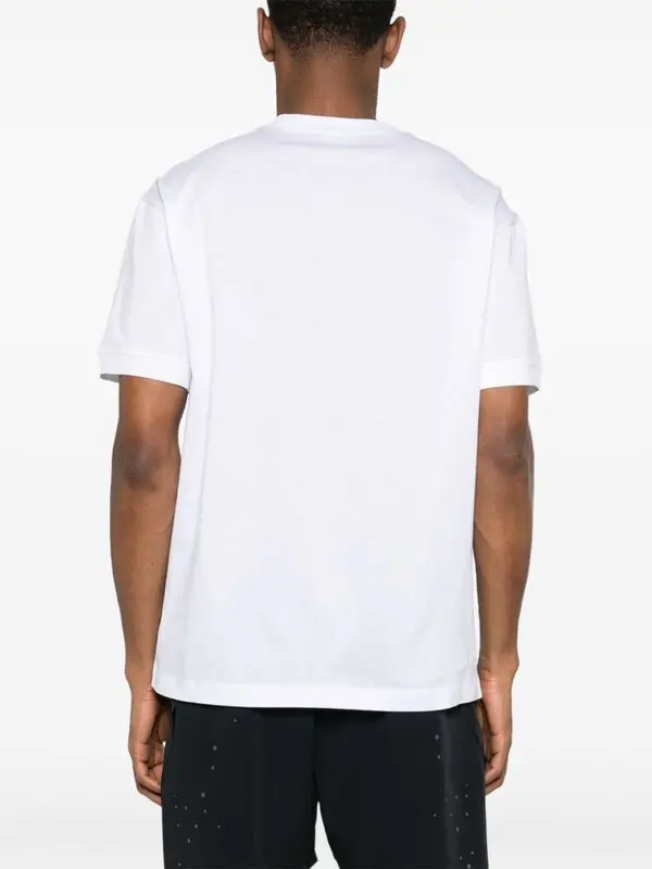 EA7 Studded Logo-detail Cotton T-shirt - White