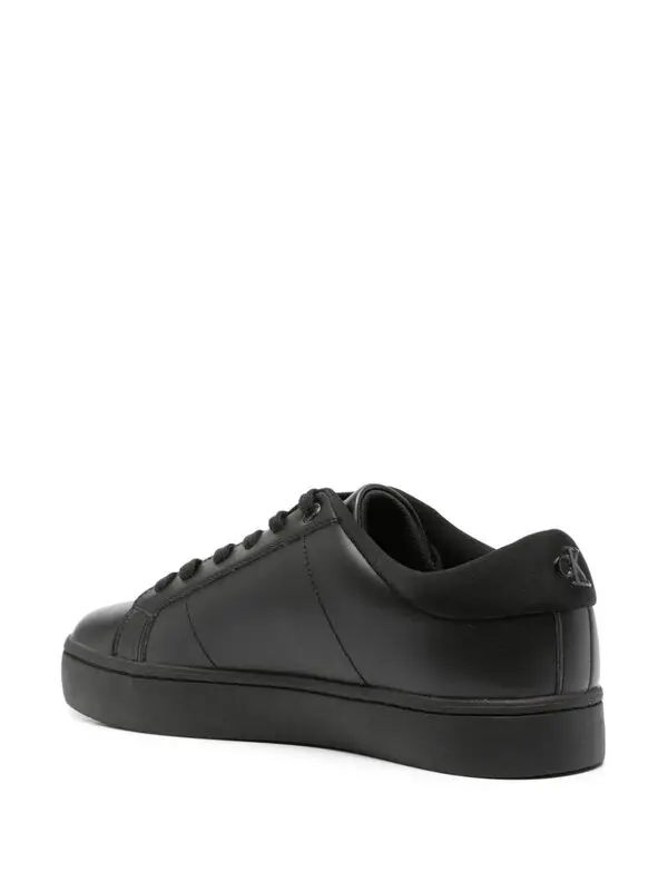 Calvin Klein Debossed-logo Leather Sneakers - Black