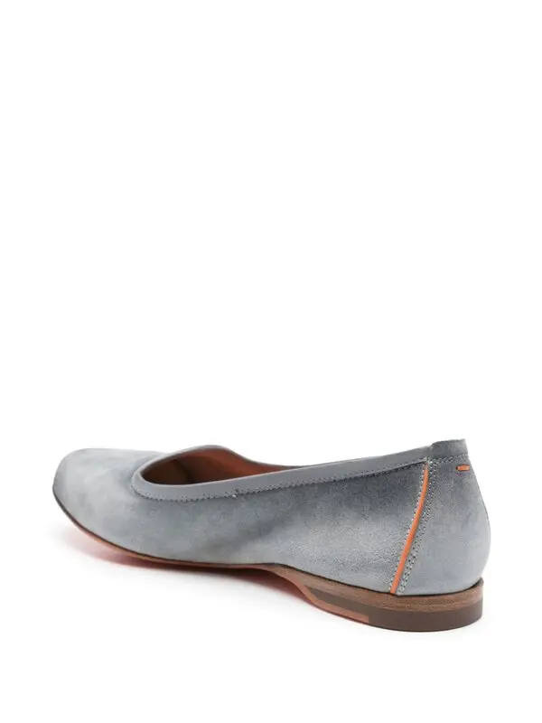 Santoni Embroidered-logo Suede Slippers - Blue