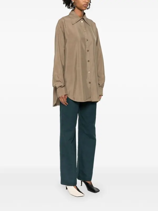 QUIRA Pointed-collar Buttoned Shirt