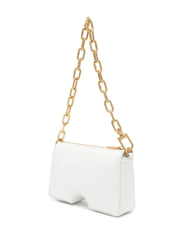 Off-White Burrow Leather Shoulder Bag - White