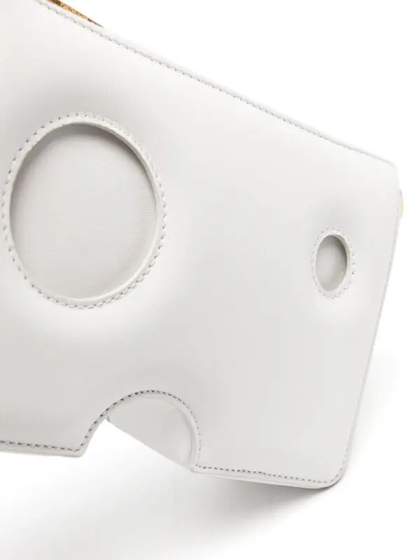Off-White Burrow Leather Shoulder Bag - White