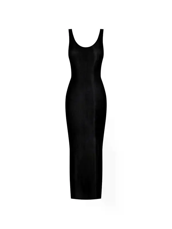 MAISON CLOSE La Femme Amazone Ribbed Midi Dress - Black