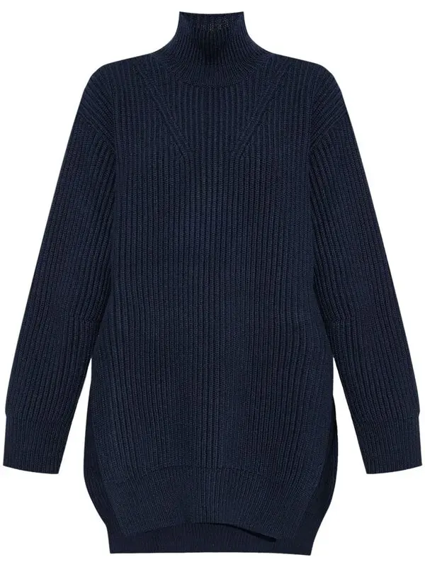 JIL SANDER Chunky-ribbed Wool Jumper - Blue