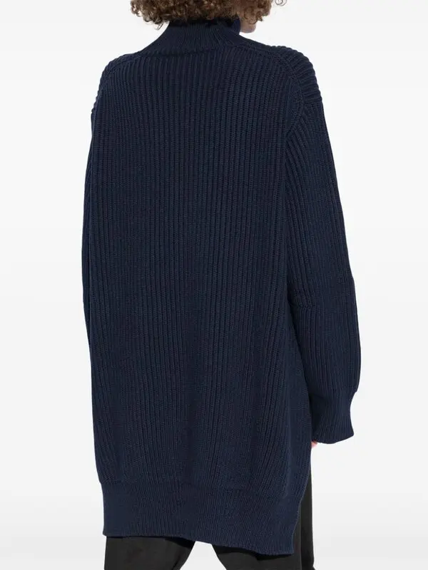 JIL SANDER Chunky-ribbed Wool Jumper - Blue