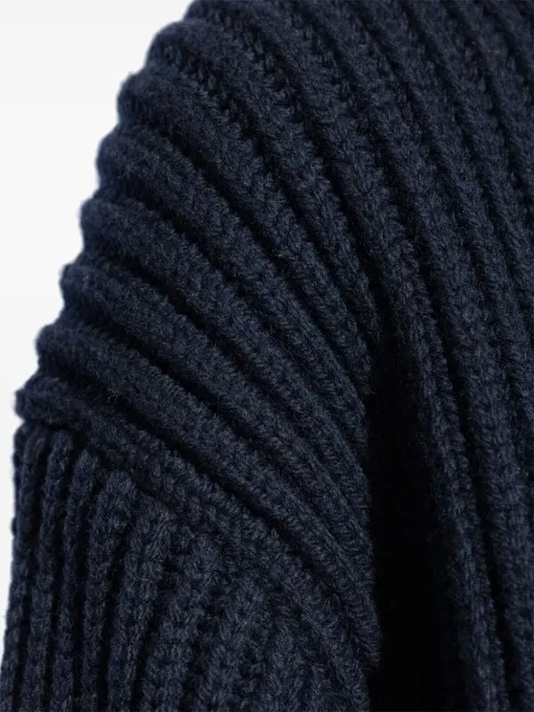 JIL SANDER Chunky-ribbed Wool Jumper - Blue