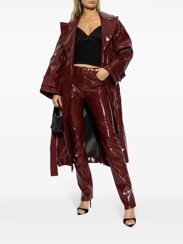 Blumarine Lacquered-finish Single-breasted Coat