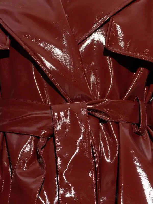 Blumarine Lacquered-finish Single-breasted Coat