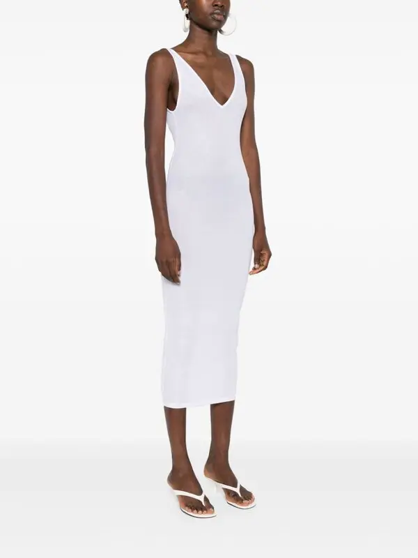 Maison Close La Femme Amazone Ribbed Midi Dress - White | Editorialist
