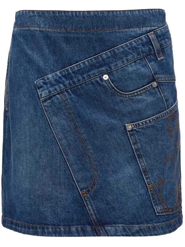 JW Anderson Twisted Denim Mini Skirt - Blue