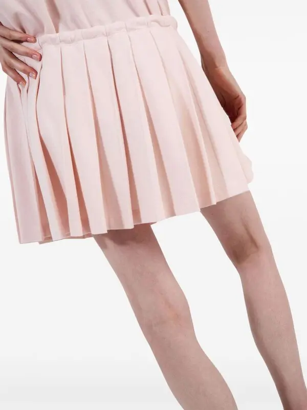 Prada Piqué Pleated Mini-skirt - Pink