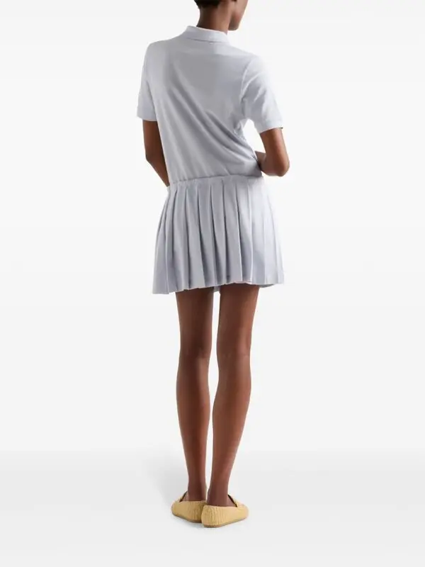 Prada Piqué Pleated Mini Skirt - Blue