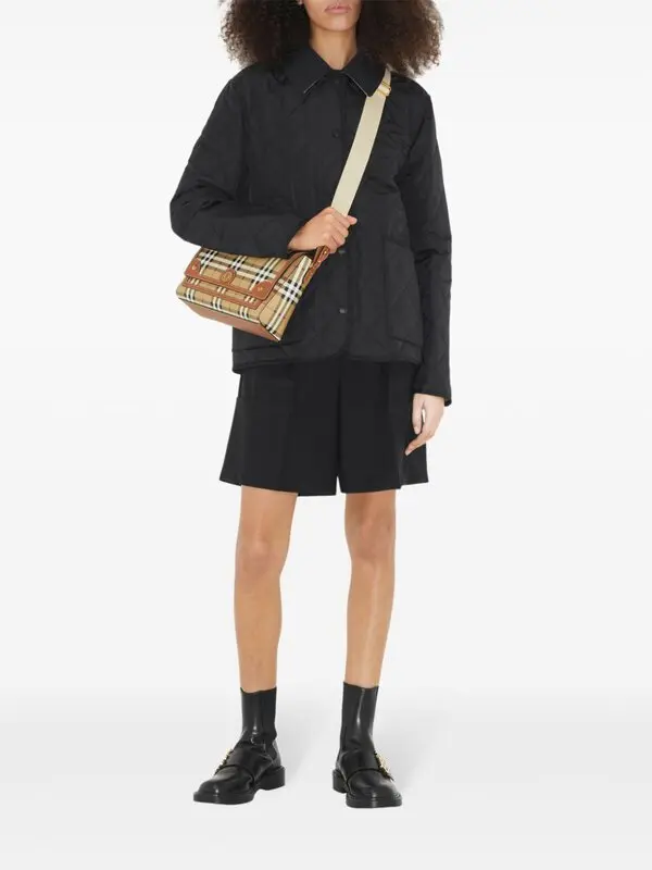 Burberry Check Pattern Crossbody Bag - Neutrals