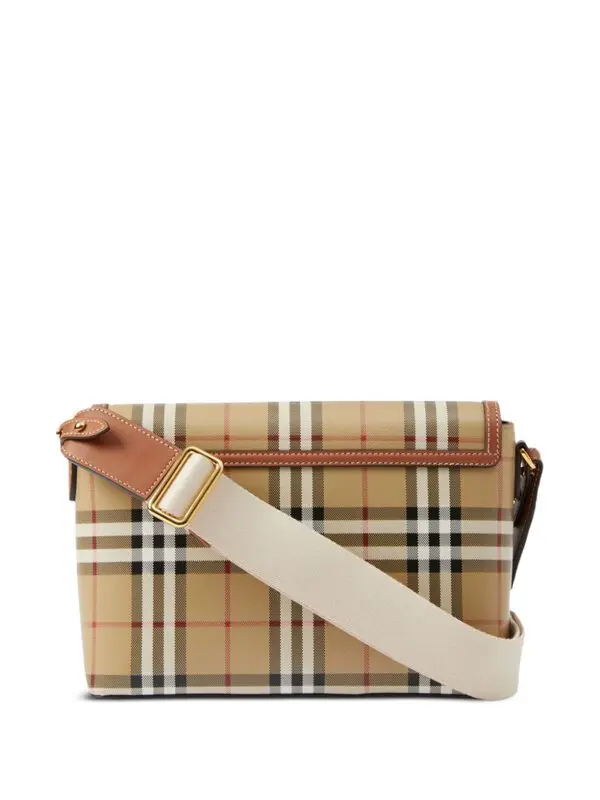 Burberry Check Pattern Crossbody Bag - Neutrals