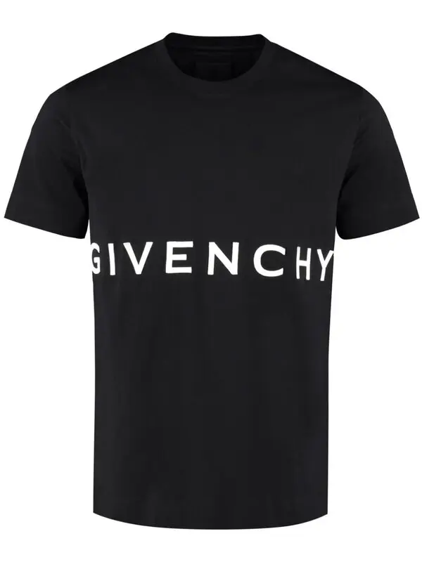 Givenchy Flocked Logo T-shirt - Black