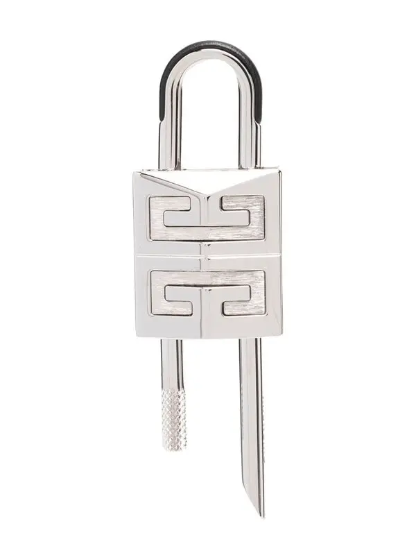 Givenchy Engraved-logo Padlock Keyring - Silver