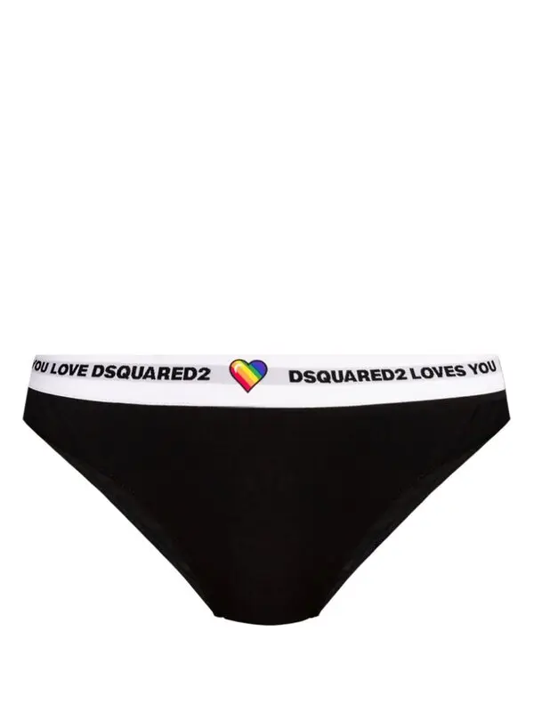Dsquared2 Logo-waistband Briefs - Black