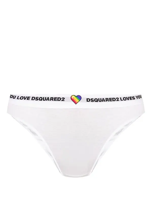 Dsquared2 Logo-waistband Briefs - White