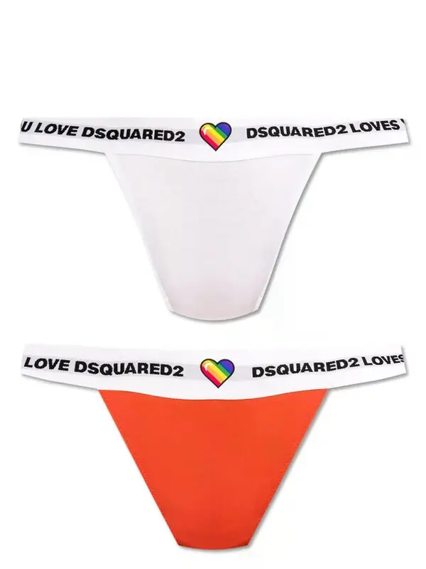 Dsquared2 Logo-waistband Thong - White