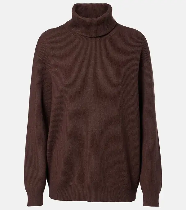 Brunello Cucinelli Monili Cashmere Turtleneck Sweater - Brown