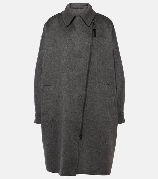 Brunello Cucinelli Oversized Cashmere Car Coat - Grey