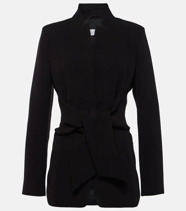 Max Mara Belted Cady Blazer - Black