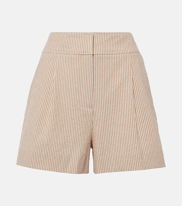 Veronica Beard Haina High-rise Seersucker Shorts - Multicoloured