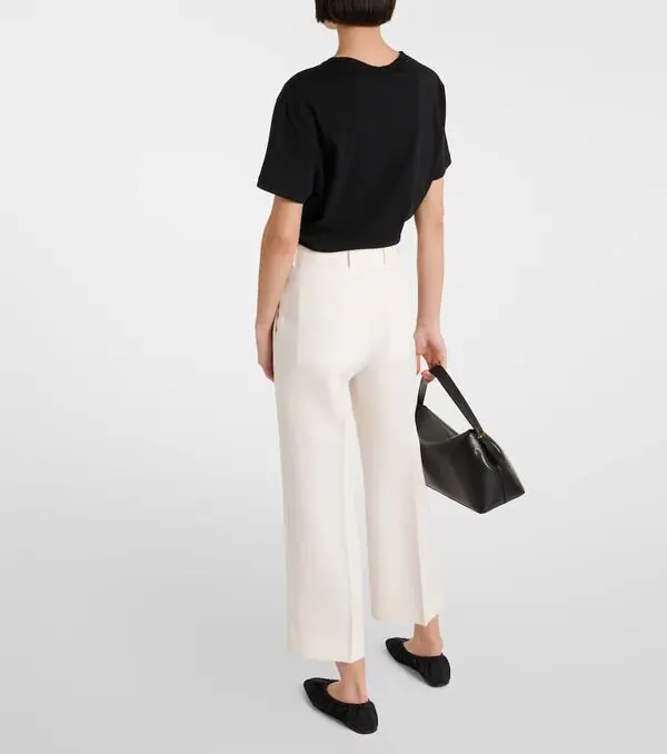 TOTEME High-rise Cropped Straight Pants