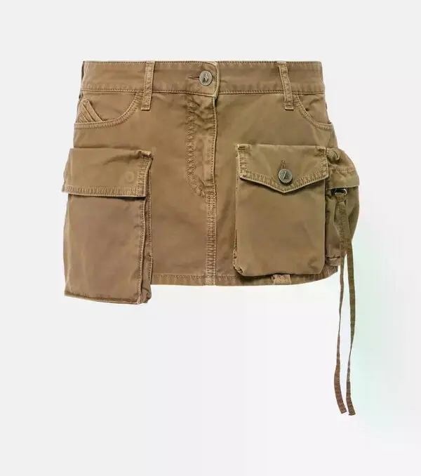 Attico Fay Denim Mini Skirt - Brown