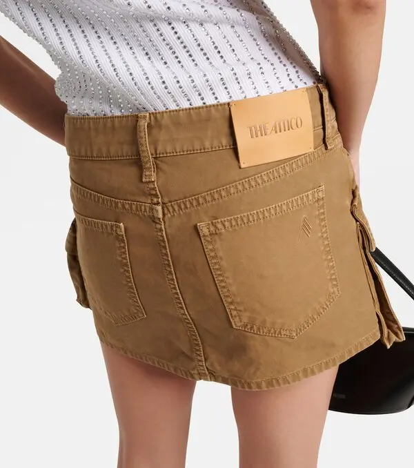 Attico Fay Denim Mini Skirt - Brown