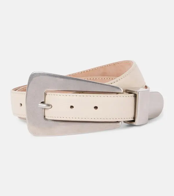 Khaite Lucca Leather Belt - White