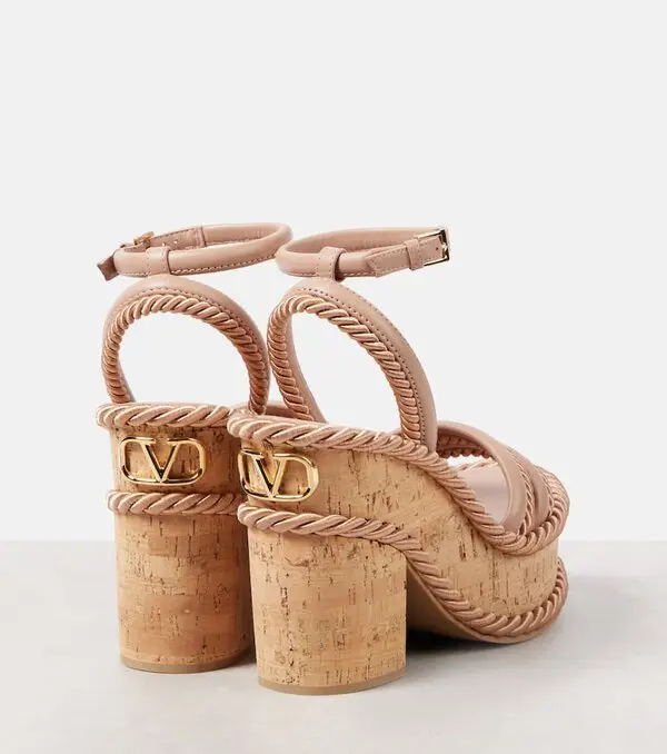 Valentino Garavani Vlogo Summerblocks Leather Platform Sandals