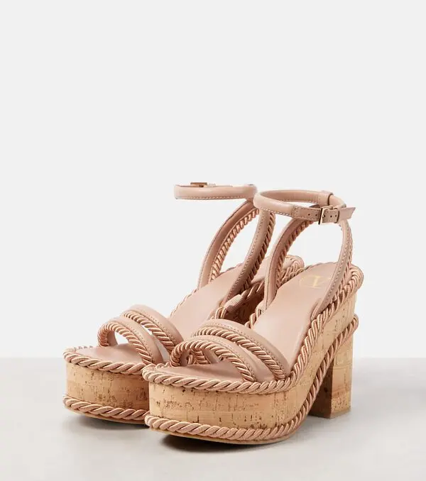 Valentino Garavani Vlogo Summerblocks Leather Platform Sandals