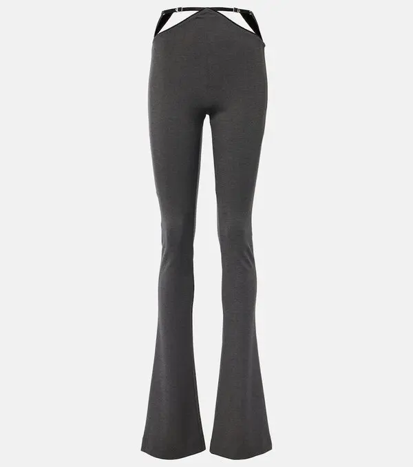 Attico Cutout Flared Pants - Black