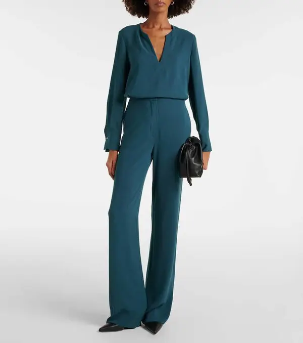 Max Mara Medusa High-rise Straight Pants - Grey