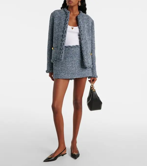 Valentino Garavani Tweed Denim Miniskirt