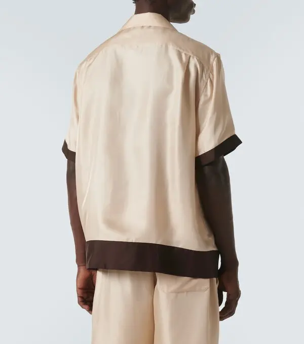 Dolce & Gabbana Logo Silk Twill Bowling Shirt