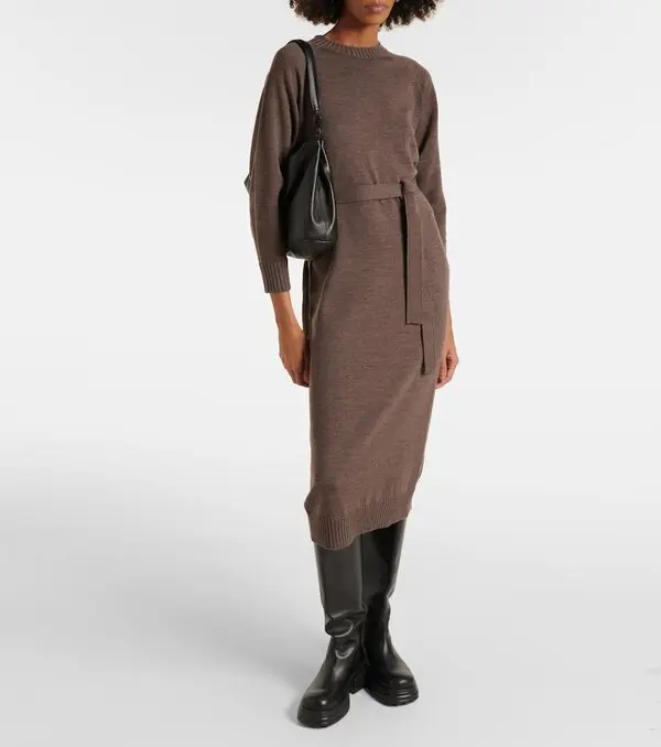 Max Mara Virgin Wool Midi Dress