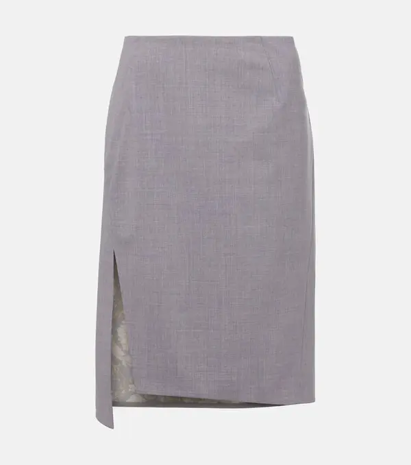 Versace Mélange Wool-blend Pencil Skirt
