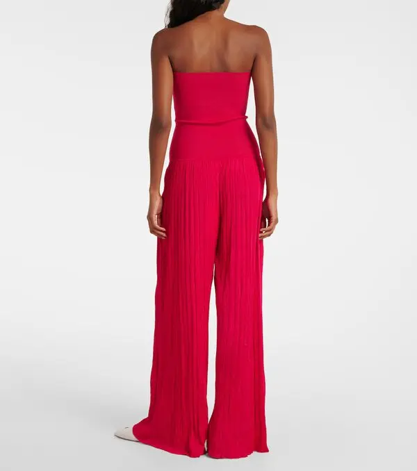 Alaïa Strapless Pleated Jumpsuit