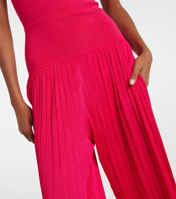Alaïa Strapless Pleated Jumpsuit