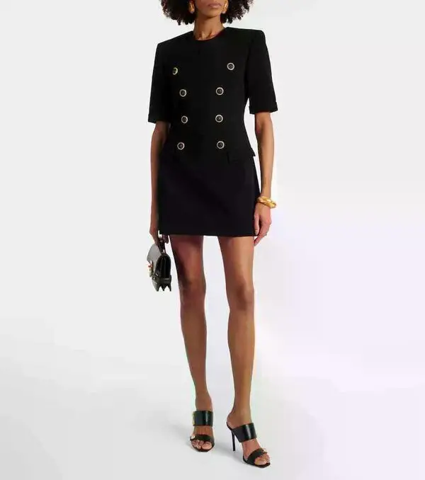 Balmain Crêpe Minidress - Black