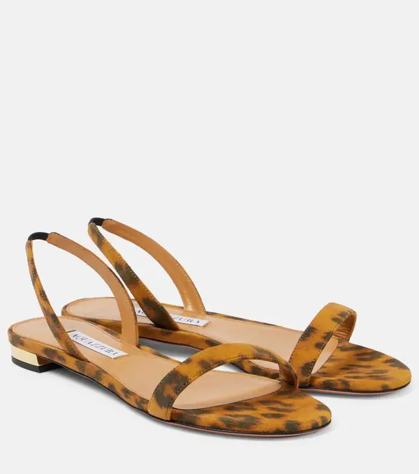 AQUAZZURA So Nude Leopard-print Sandals - Brown