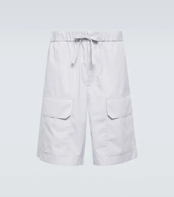 JIL SANDER Striped Cotton Bermuda Shorts