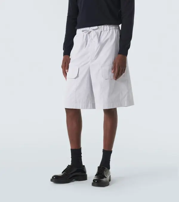 JIL SANDER Striped Cotton Bermuda Shorts