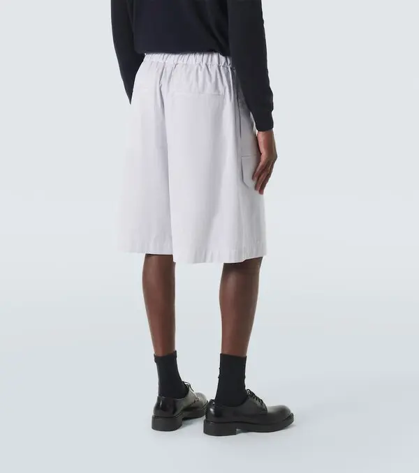 JIL SANDER Striped Cotton Bermuda Shorts