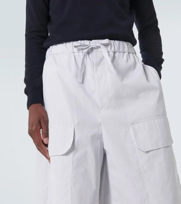 JIL SANDER Striped Cotton Bermuda Shorts
