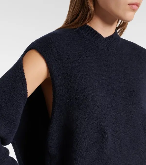 FERRAGAMO Cutout Cashmere-blend Sweater - Blue